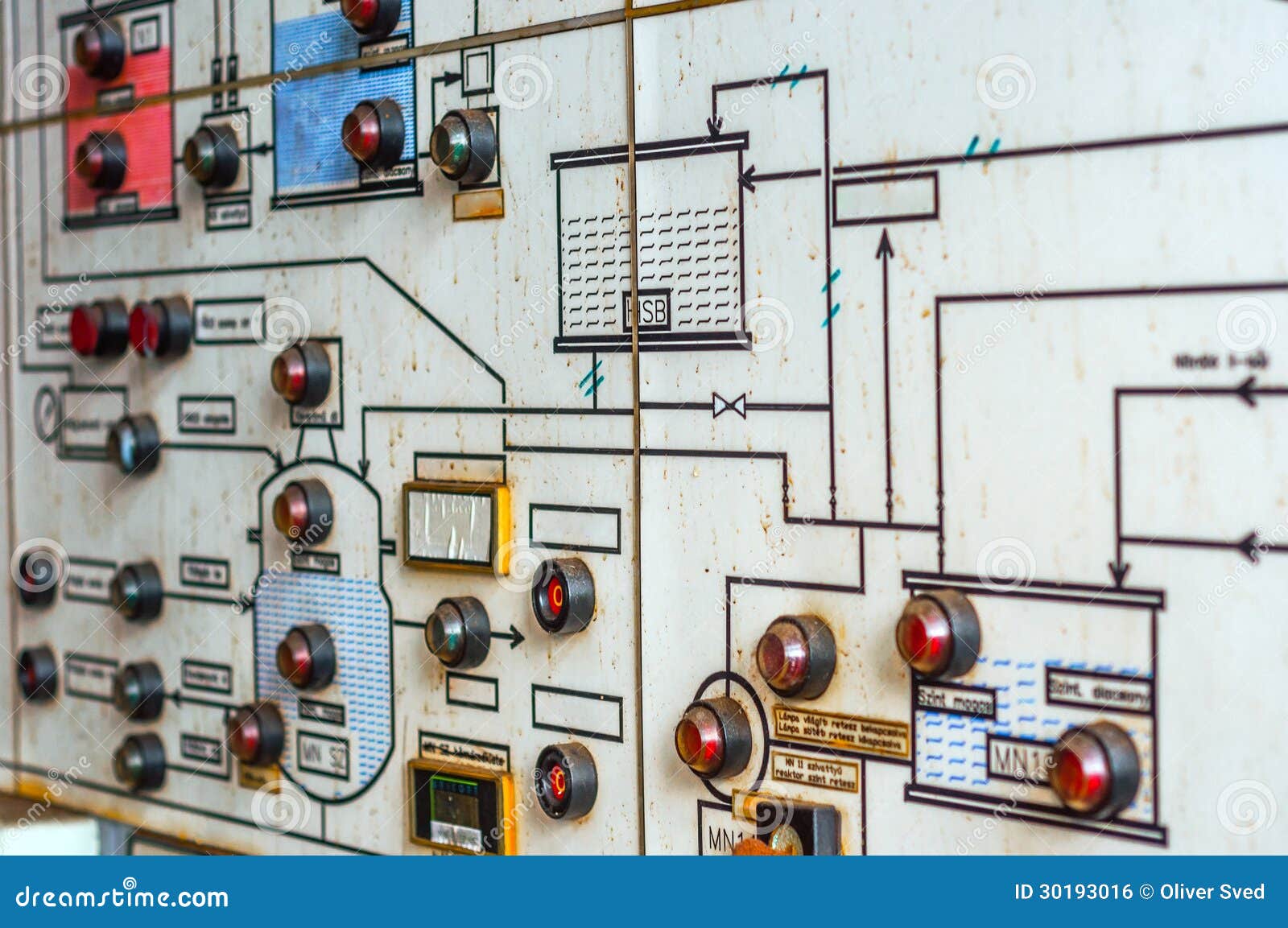 Control Panel in Old Laboratory Stock Photo - Image of measure, board ...