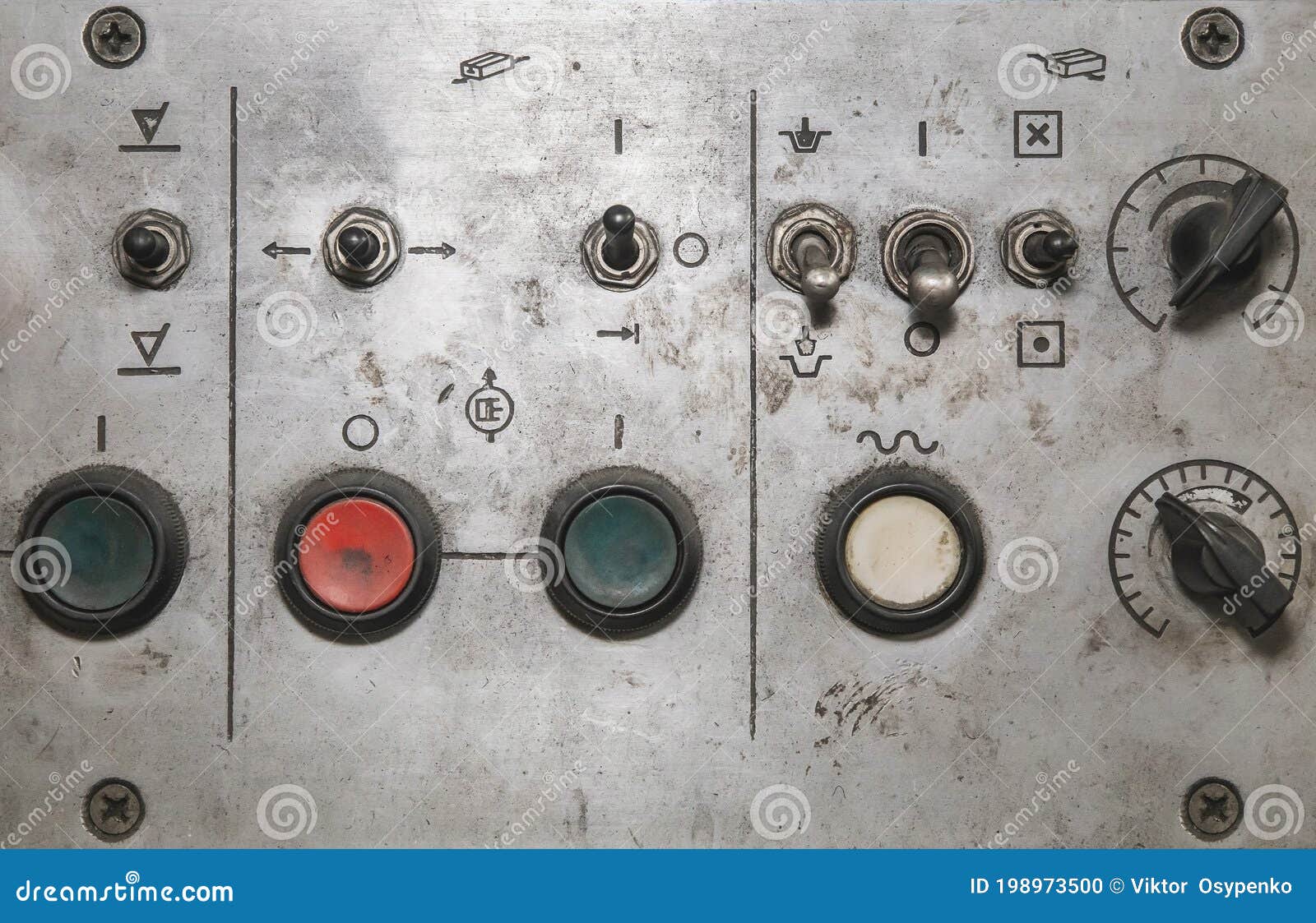 Control Panel of the Old Machine at the Factory Stock Photo - Image of ...