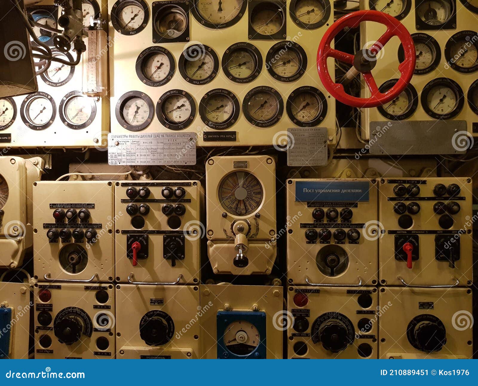Control Panel on an Old Military Submarine Editorial Photo - Image of ...