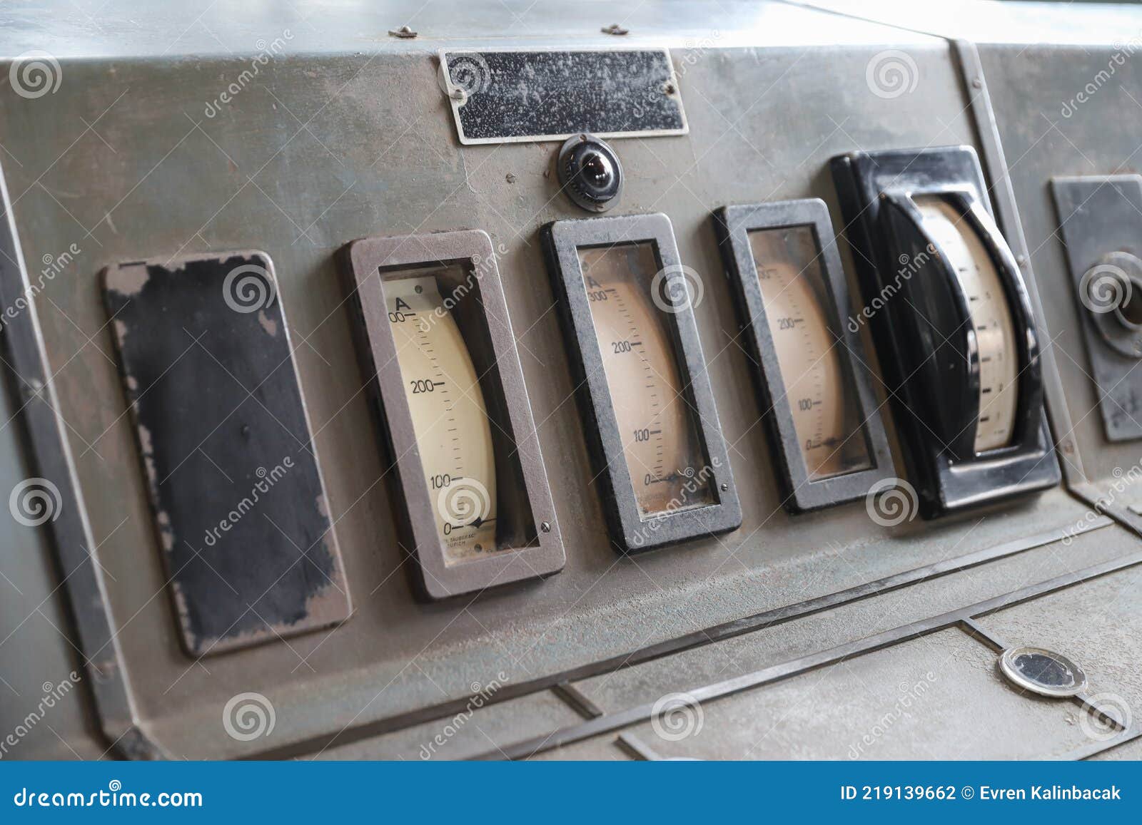 Control Panel of an Old Power Plant Stock Photo - Image of industrial ...