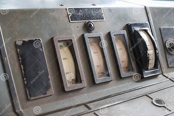 Control Panel of an Old Power Plant Stock Photo - Image of industrial ...