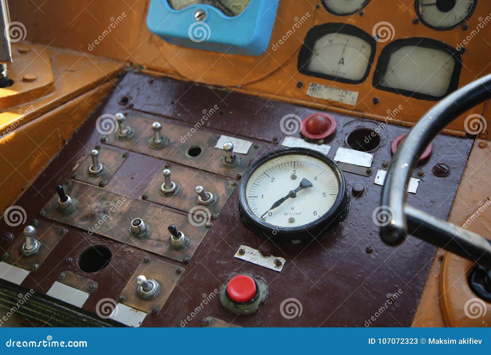 Control Panel of the Old Russian Train Stock Image - Image of meter ...