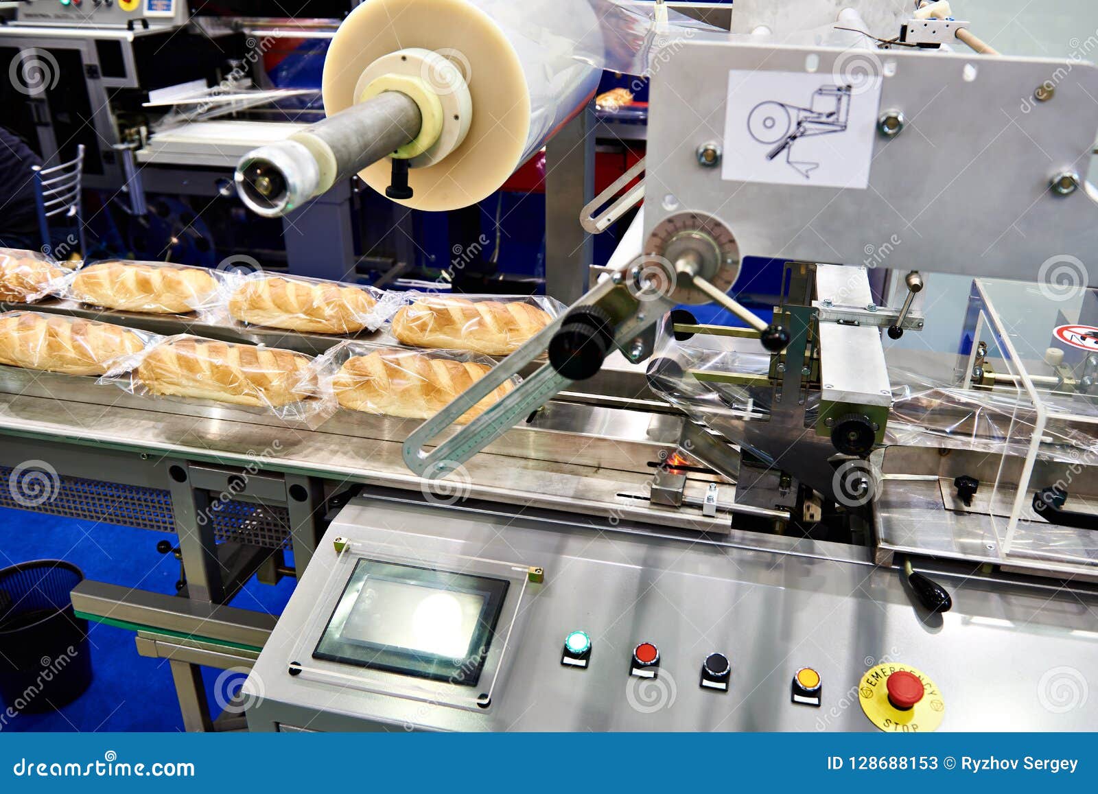 Control Panel Packing Machine for Loaves Bread Stock Image - Image of ...