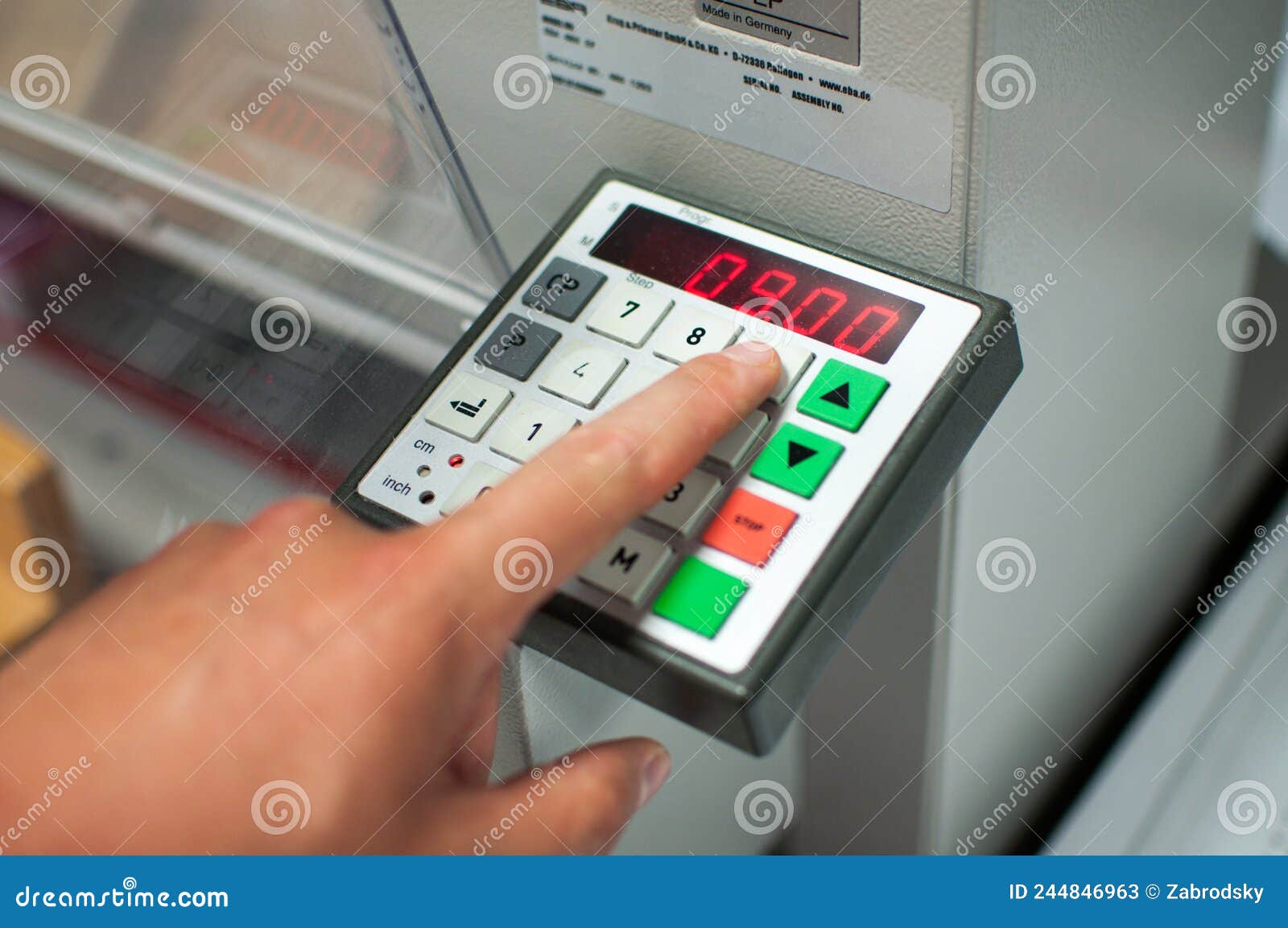 Control Panel of a Paper Cutting Machine in a Printing Factory. Stock ...