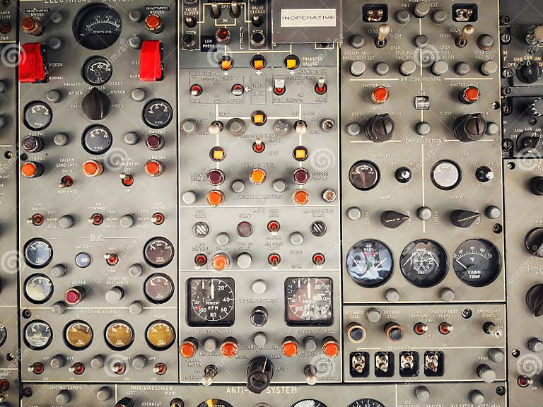 Control Panel in a Plane Cockpit Stock Photo - Image of indoor ...