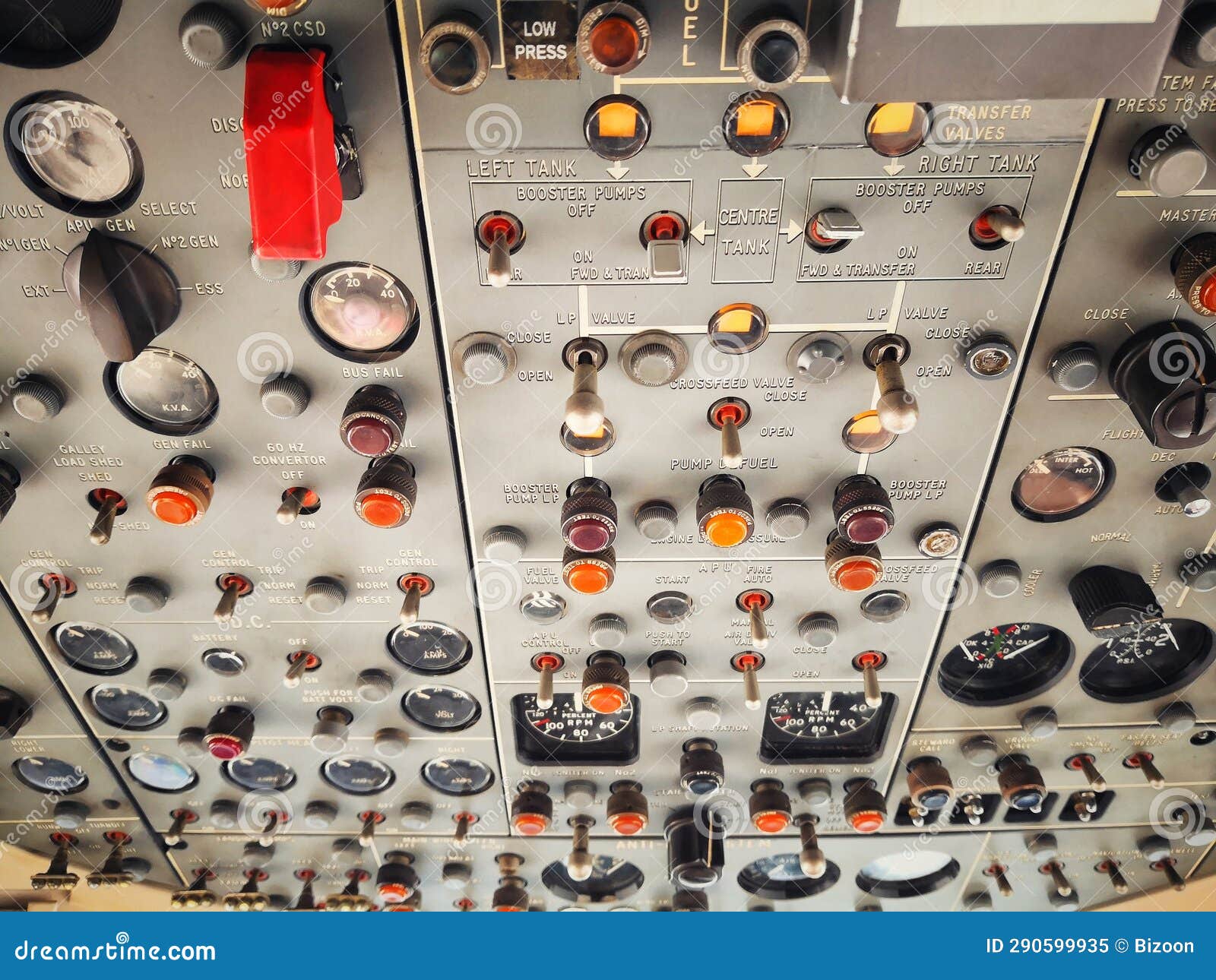Control Panel in a Plane Cockpit Stock Image - Image of automatic ...