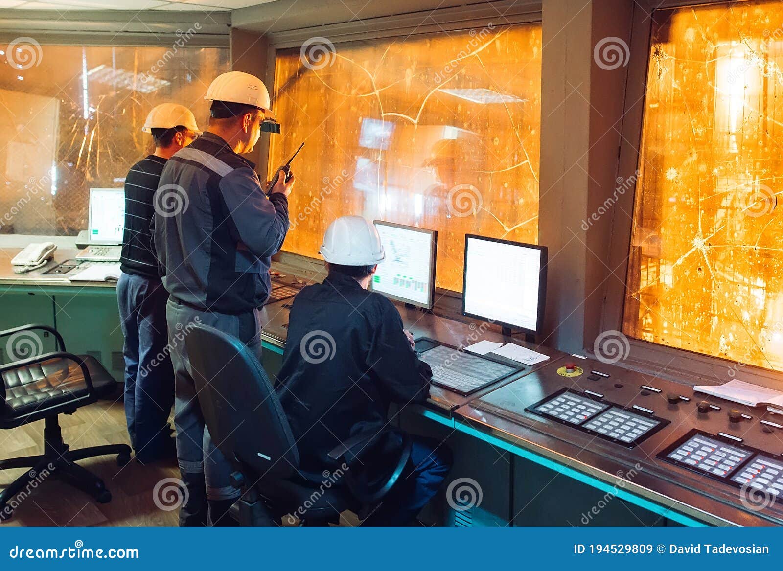 Control Panel. Plant for the Production of Steel. Stock Image - Image ...