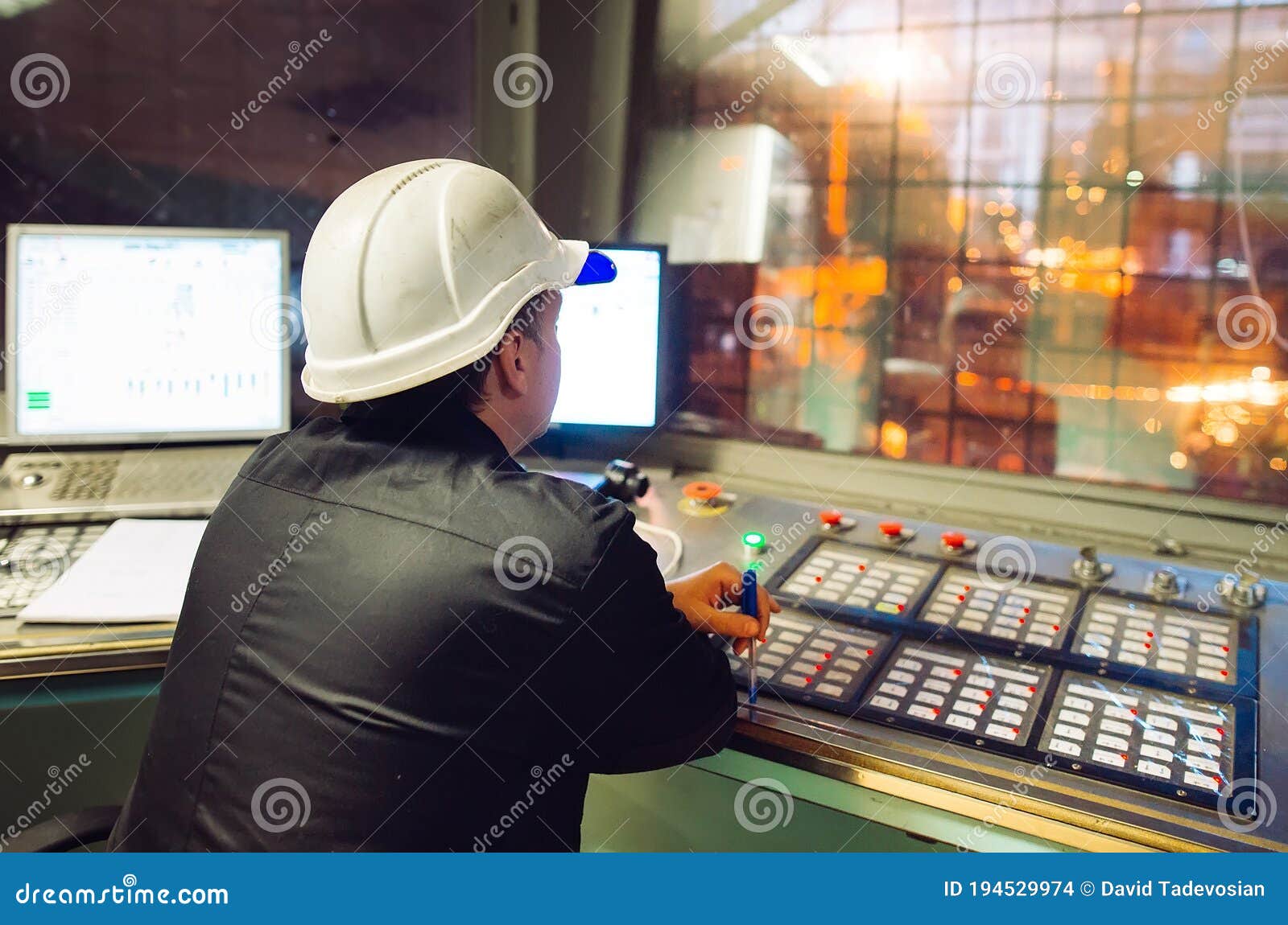 Control Panel. Plant for the Production of Steel. Stock Photo - Image ...
