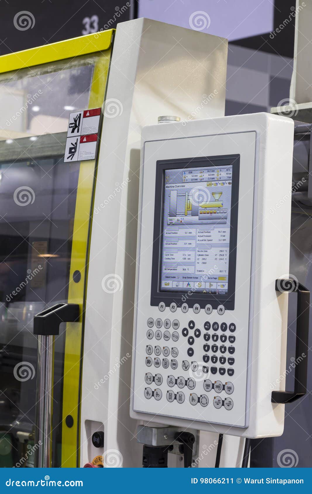 Control Panel of Plastic Injection Machine. Stock Image - Image of ...