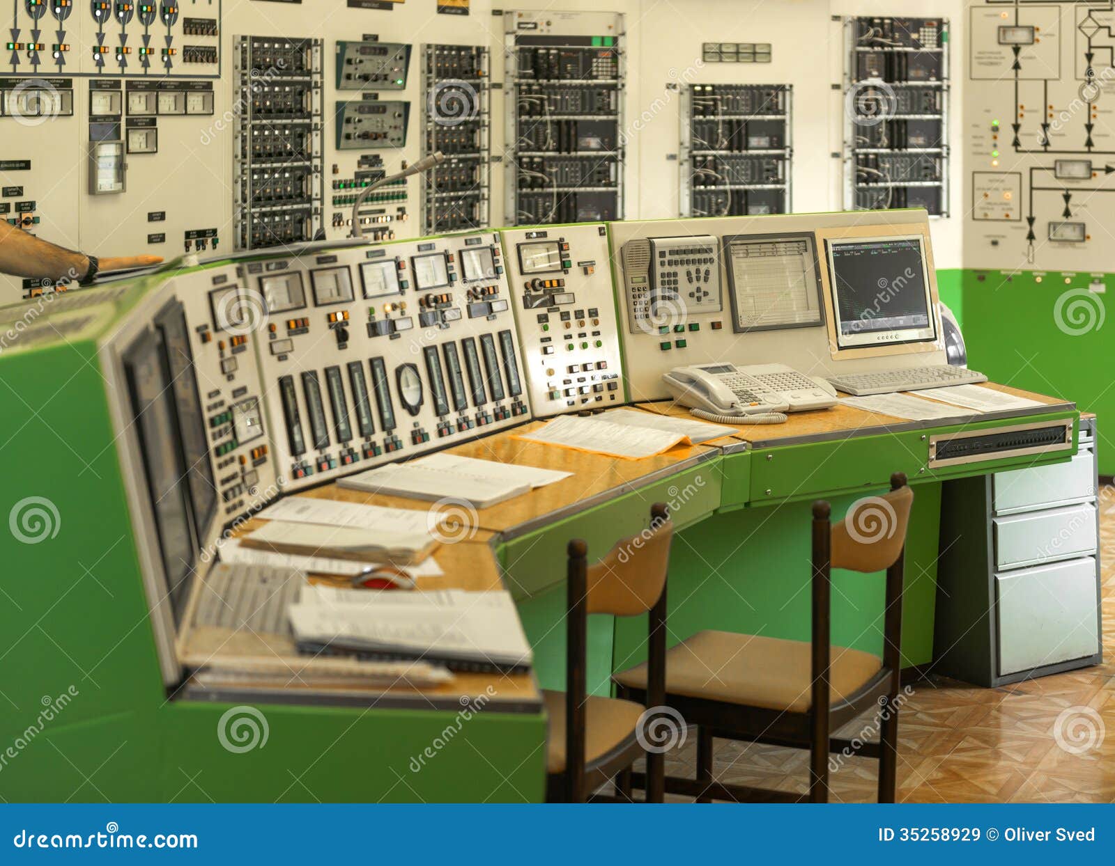 Control Panel of a Power Plant Stock Image - Image of industrial ...