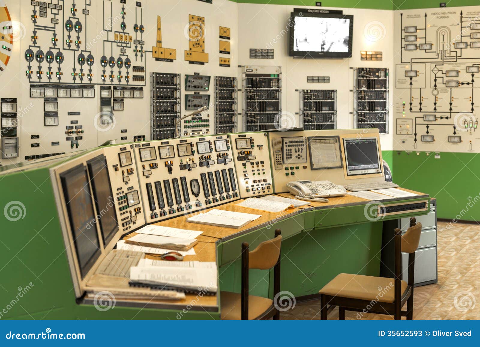 Control Panel of a Power Plant Stock Image - Image of indications ...