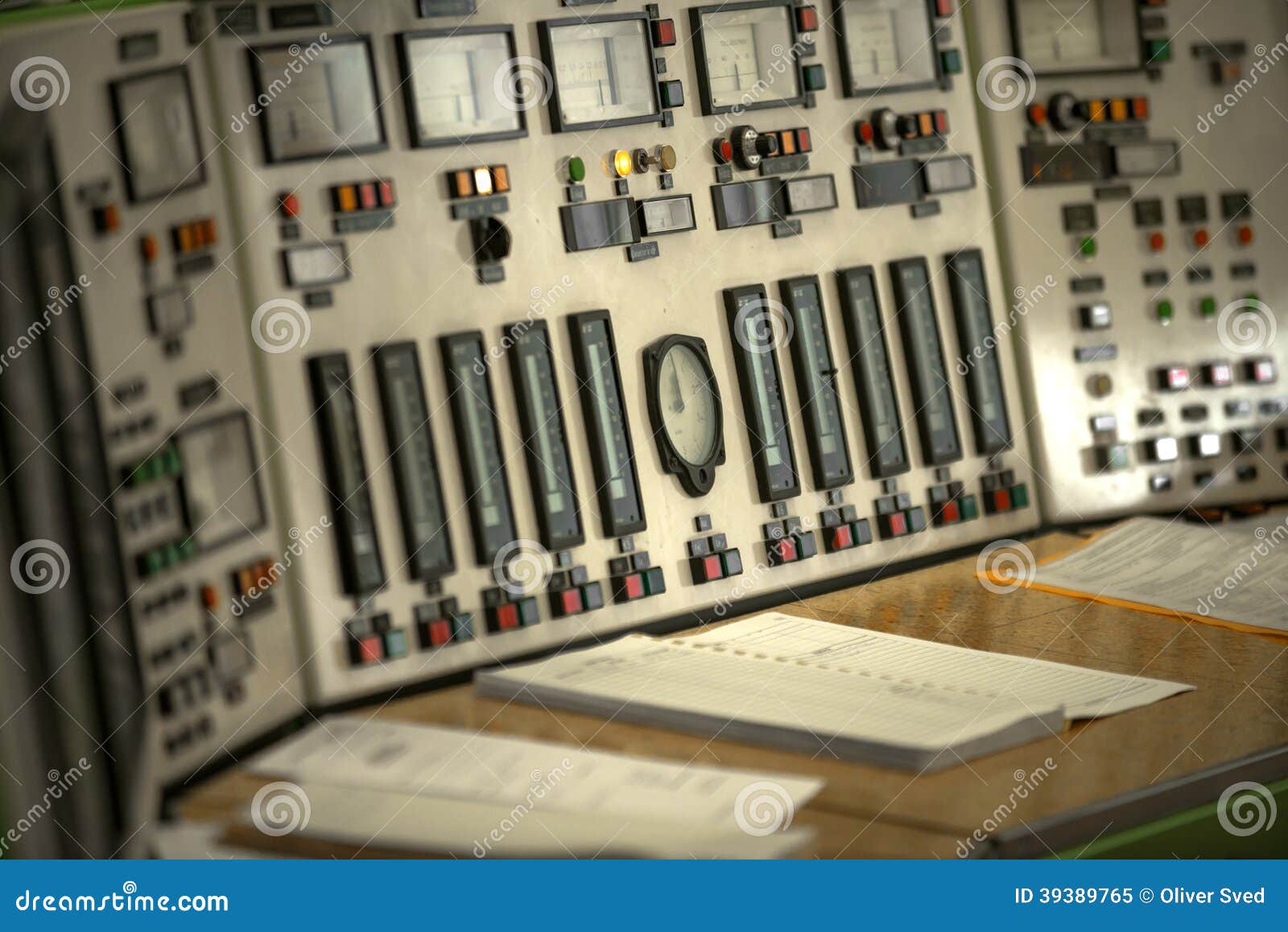 Control Panel of a Power Plant Stock Image - Image of monitor ...