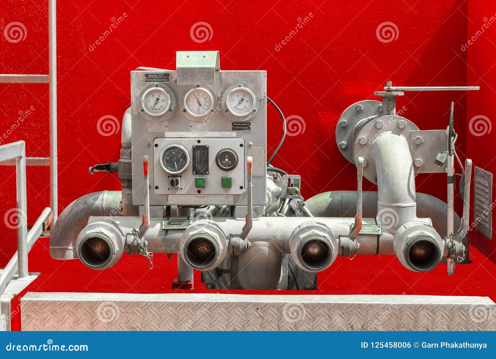 Control Panel with Pressure Guage and Industry Valve Stock Photo ...