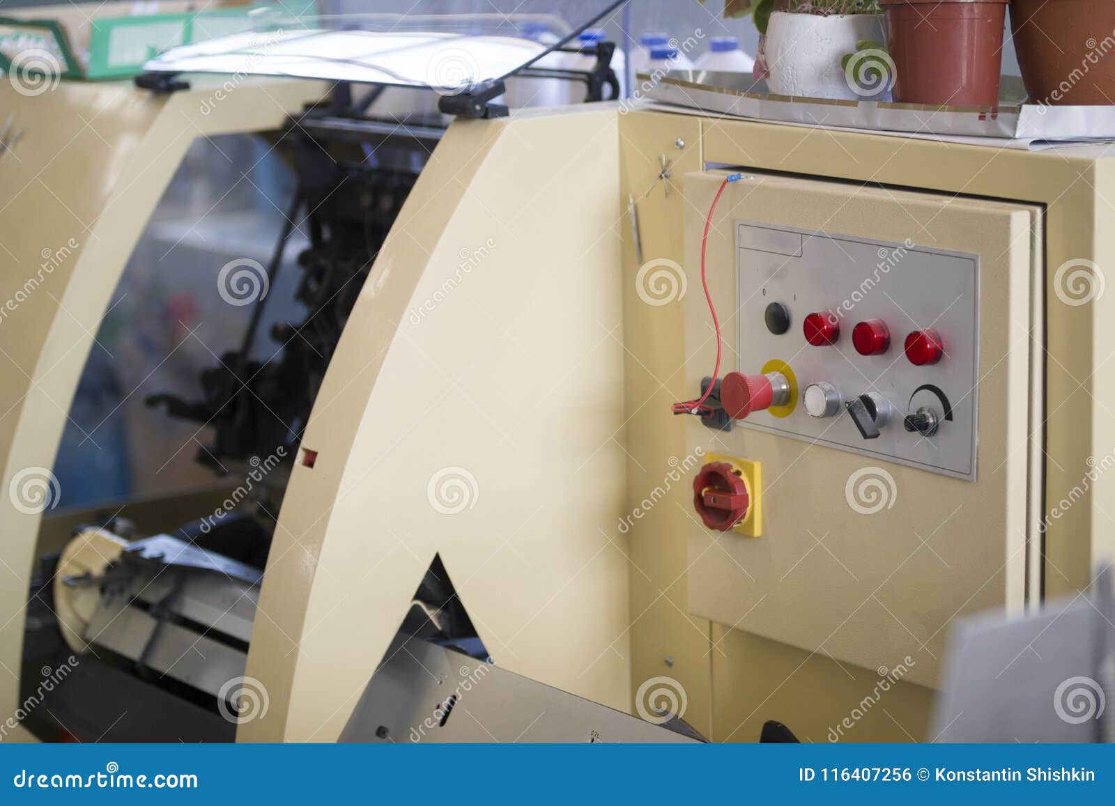 Control Panel of the Print Press Machine with Buttons at Printing ...