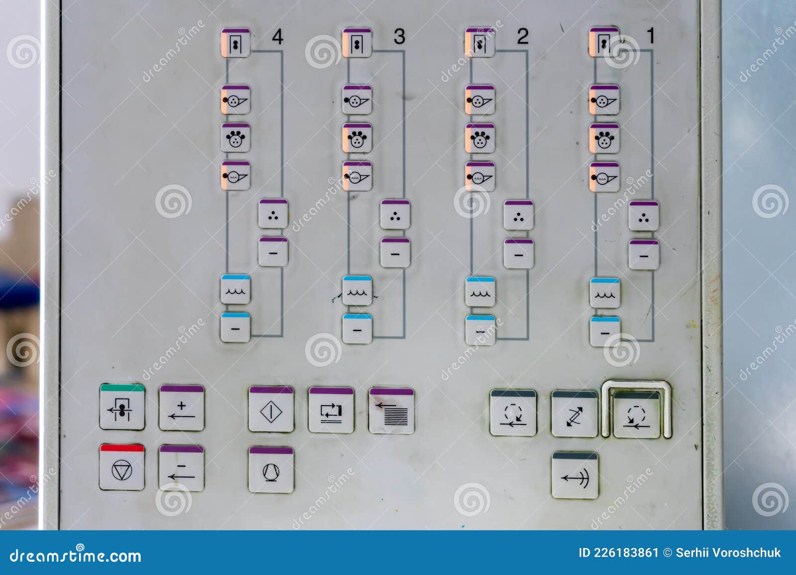 The Control Panel of the Printing Press Stock Image - Image of panel ...