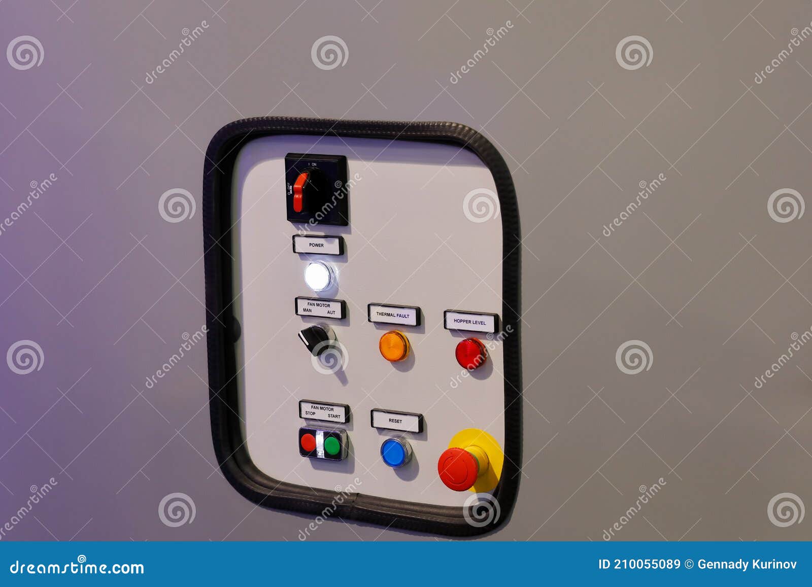 Control Panel with Push Buttons and Switches Stock Image - Image of ...