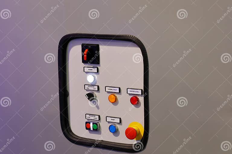 Control Panel with Push Buttons and Switches Stock Image - Image of ...