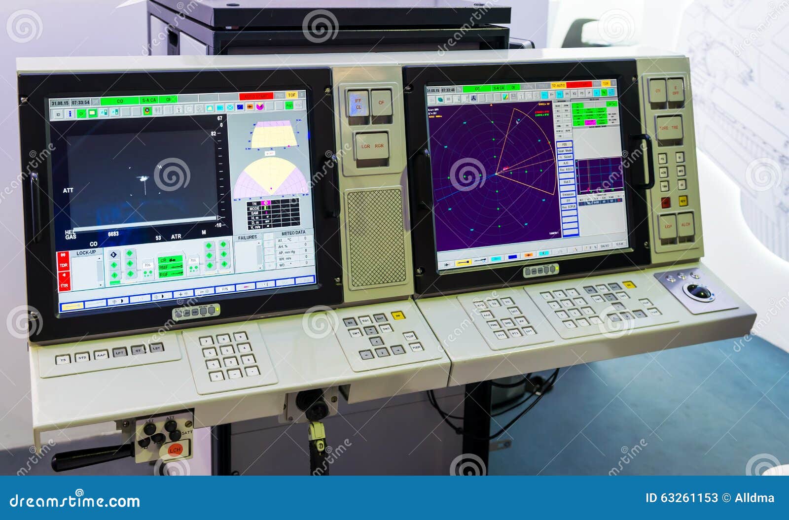 Control Panel with Radar Screen Stock Image - Image of device, input ...