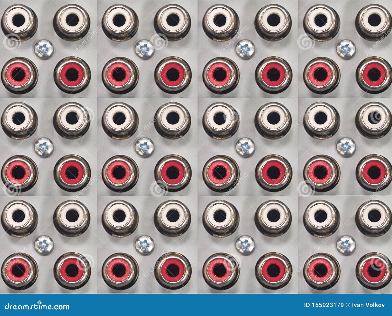 Control Panel RCA Connectors Stereo Audio Inputs. Stock Image - Image ...