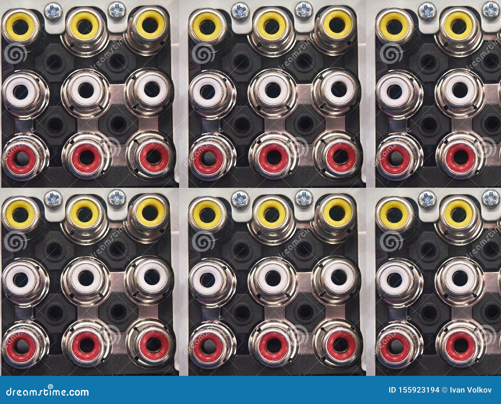 Control Panel RCA Connectors Stereo Audio Inputs. Stock Photo - Image ...