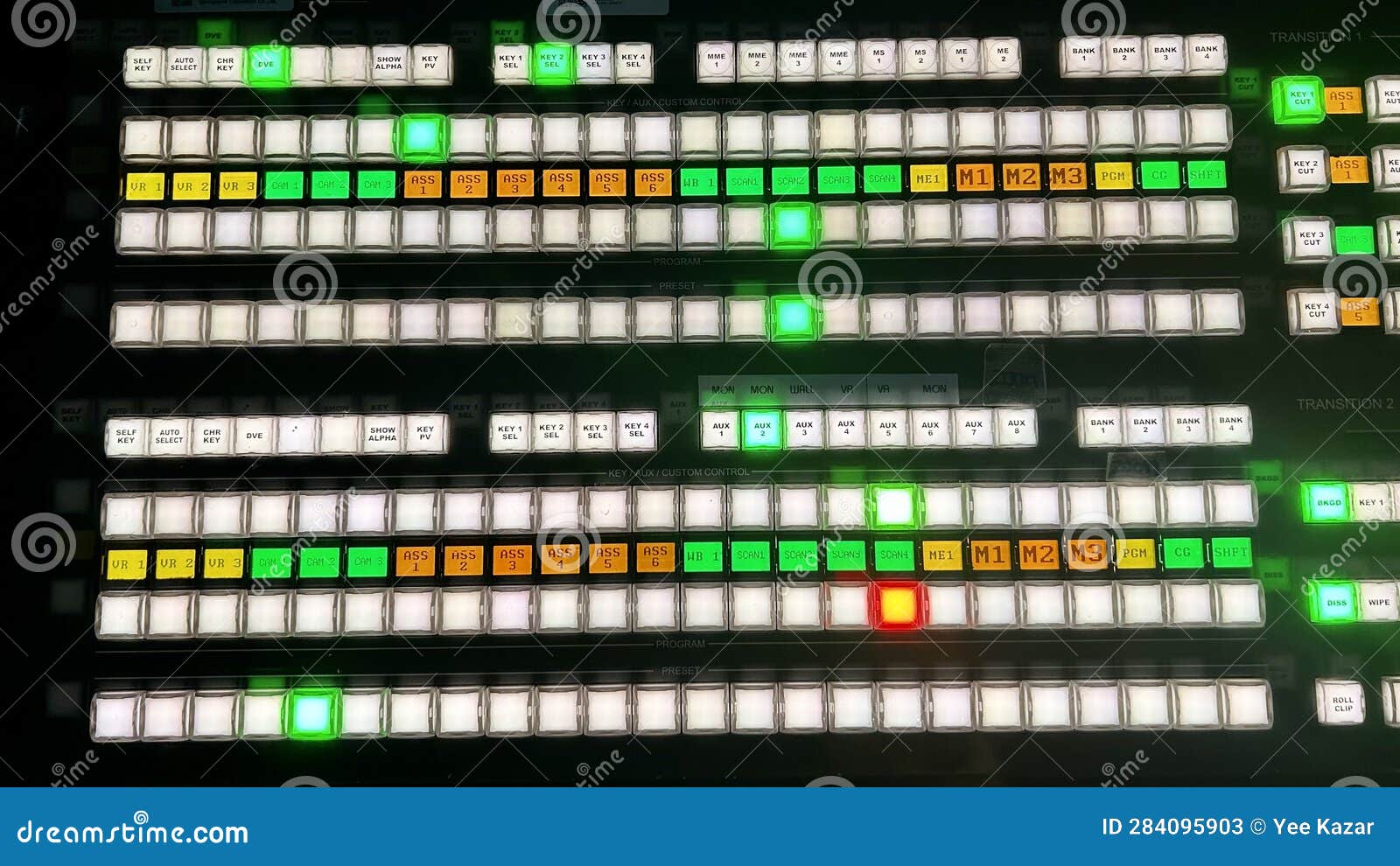 CONTROL PANEL for RECORDING with BUTTONS and MIXERS Stock Image - Image ...