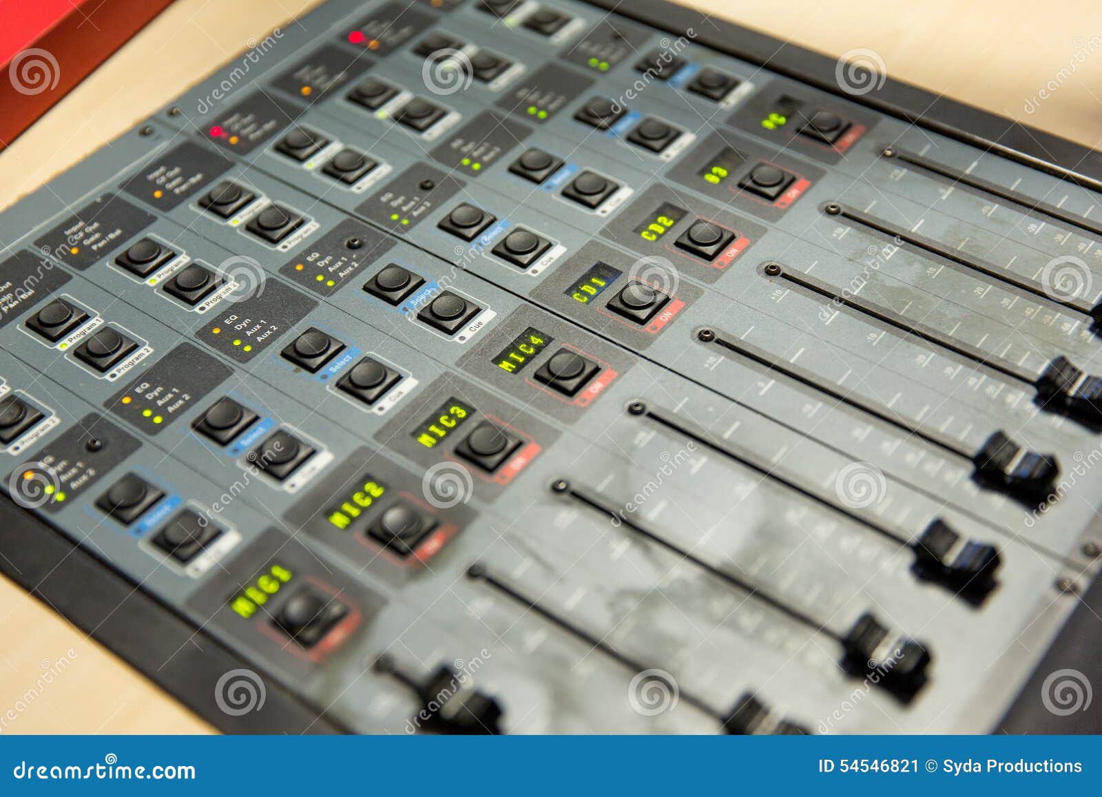 Control Panel at Recording Studio or Radio Station Stock Image - Image ...