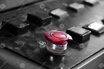 Control Panel with a Red Button. Stock Photo - Image of control, panic ...