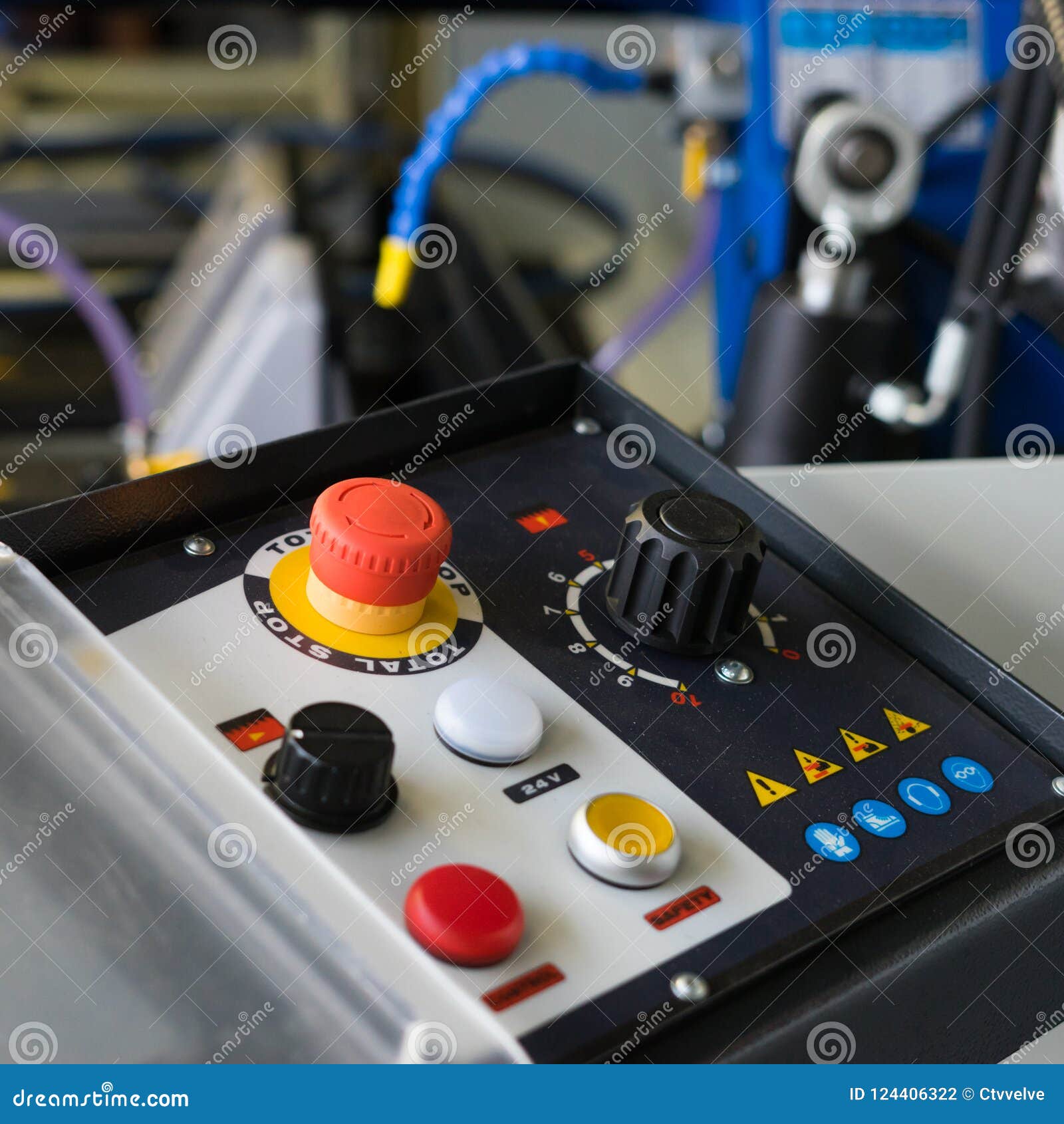 Control Panel with Red Button Stock Photo - Image of meter, diagram ...