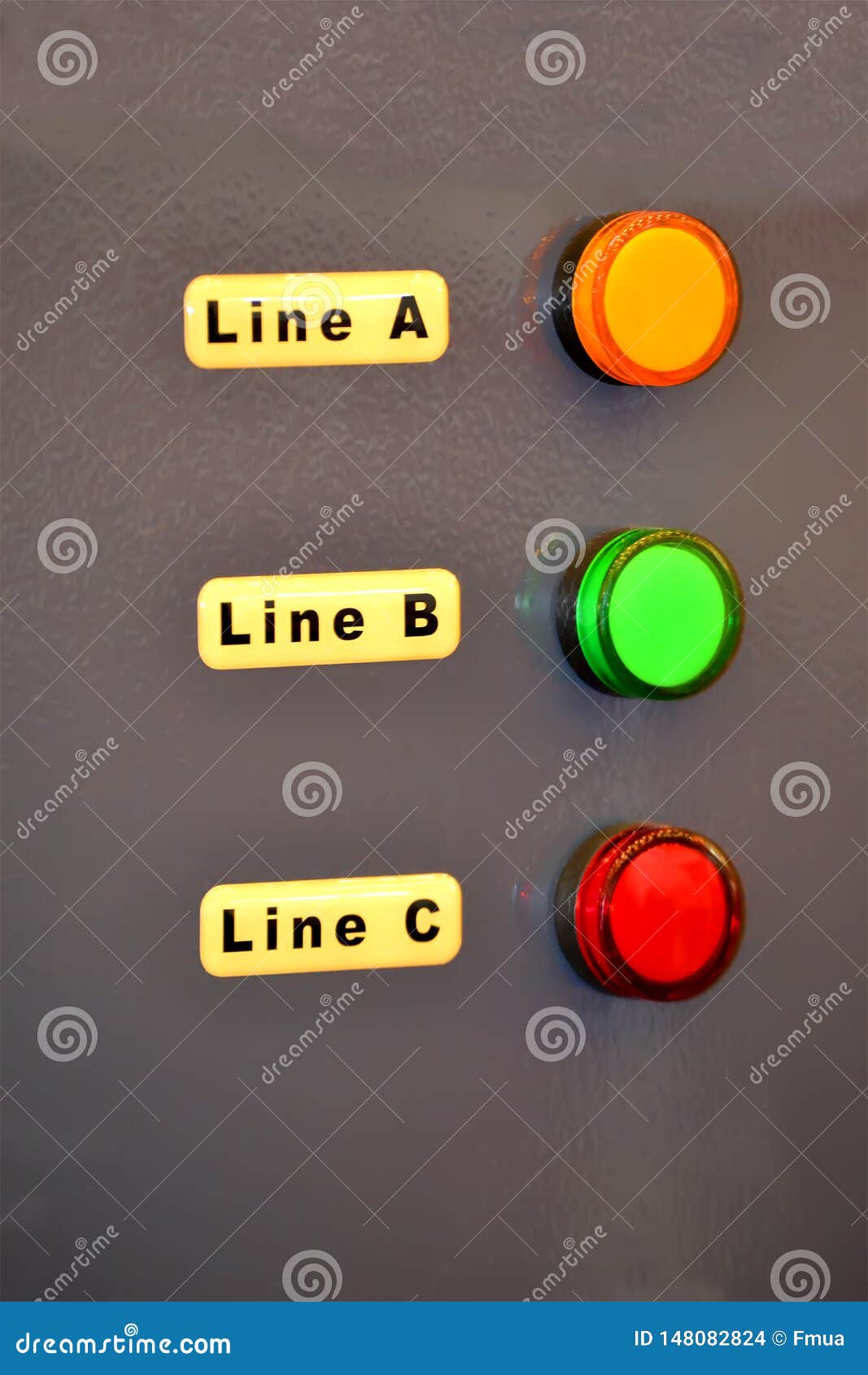 Control Panel with Red, Green, Yellow Led Lamp Indicator, Industry ...