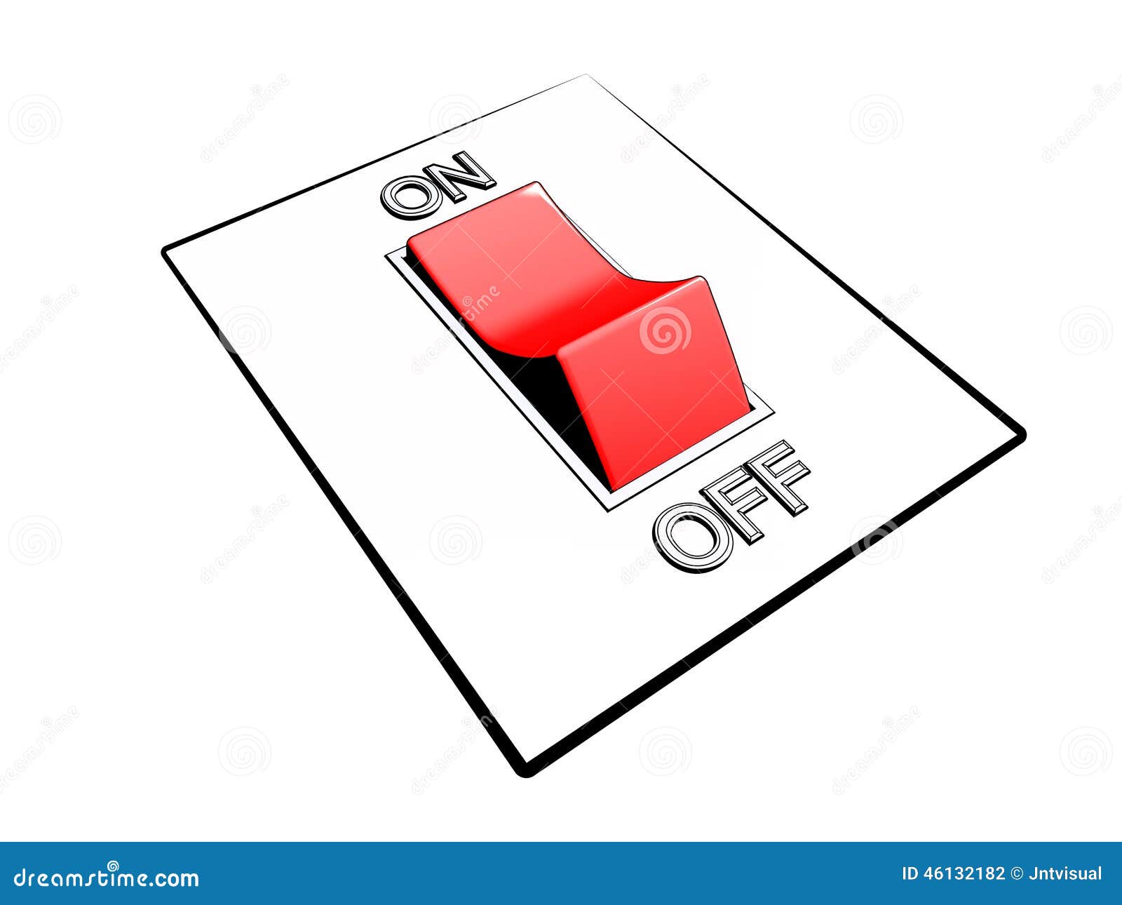 Control Panel with Red Power Switch Button in on Mode Stock ...