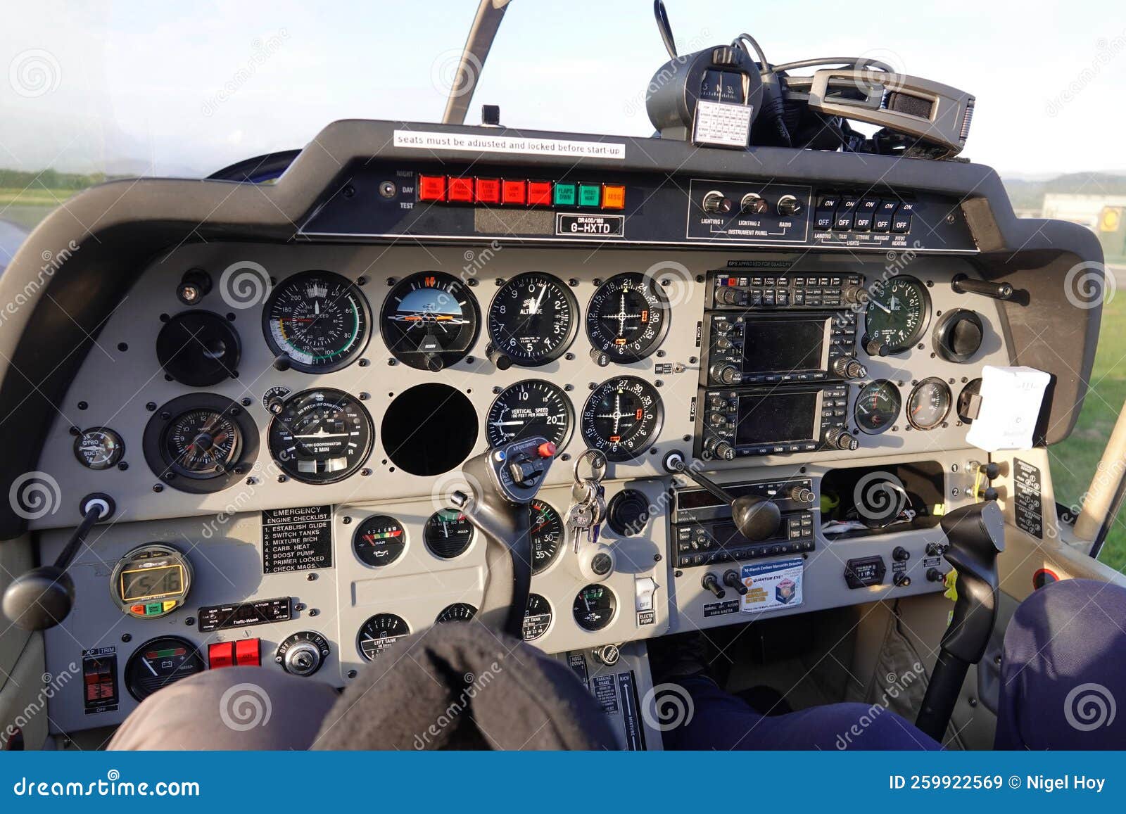 Control Panel of Robin DR400 Aircraft Editorial Stock Image - Image of ...