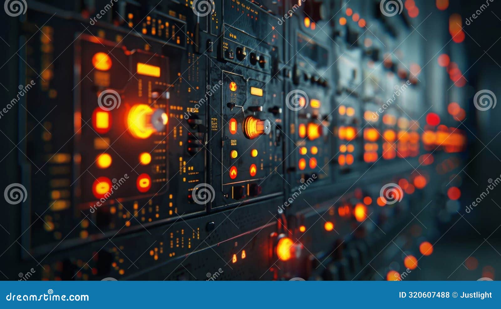 A Control Panel with Rows of Blinking Buttons Used To Adjust the Energy ...