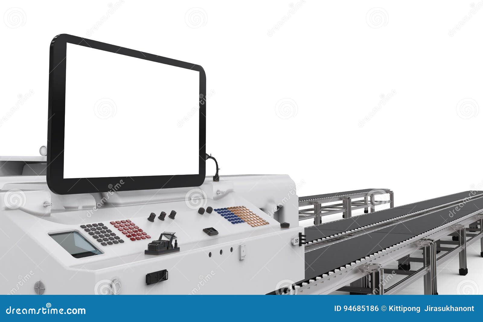 Control Panel Screen with Robotic Arms Stock Illustration ...