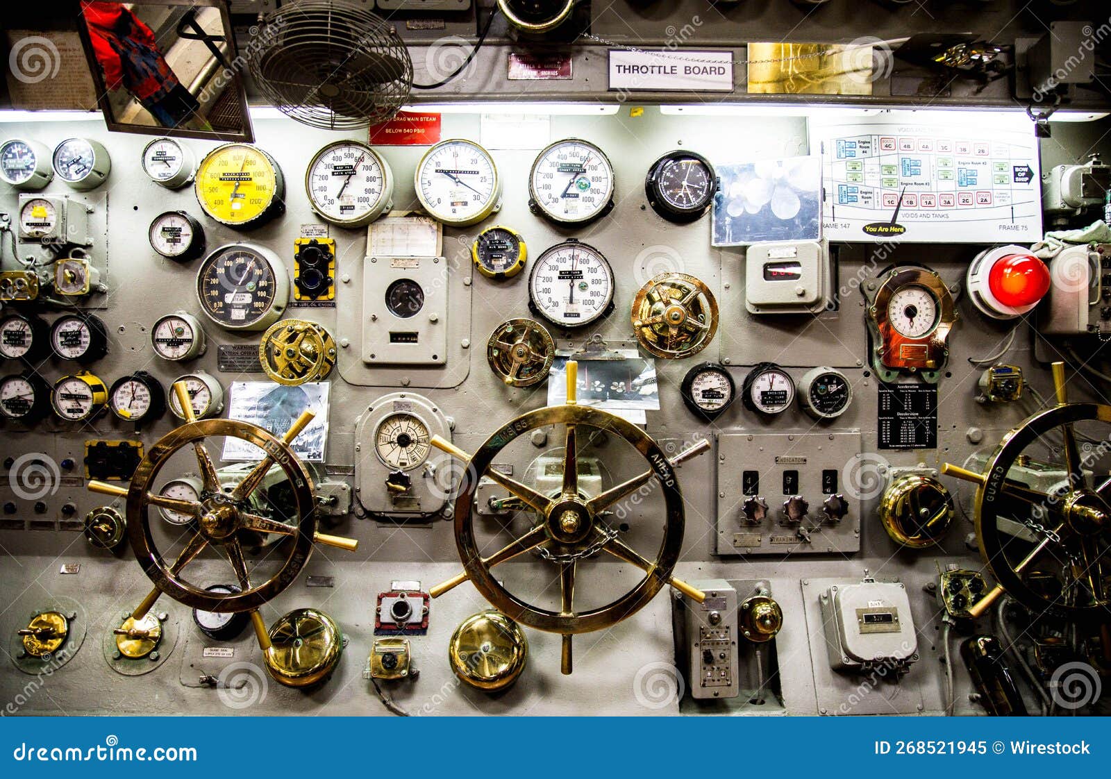 Control panel of a ship stock image. Image of speedometers - 268521945