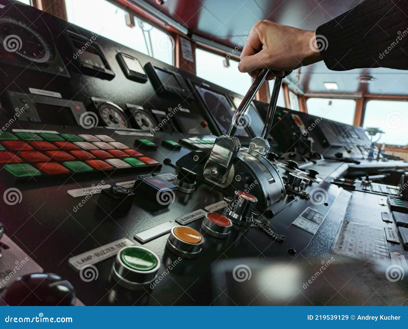 Control Panel in Ship with Instruments Equipment Stock Image - Image of ...