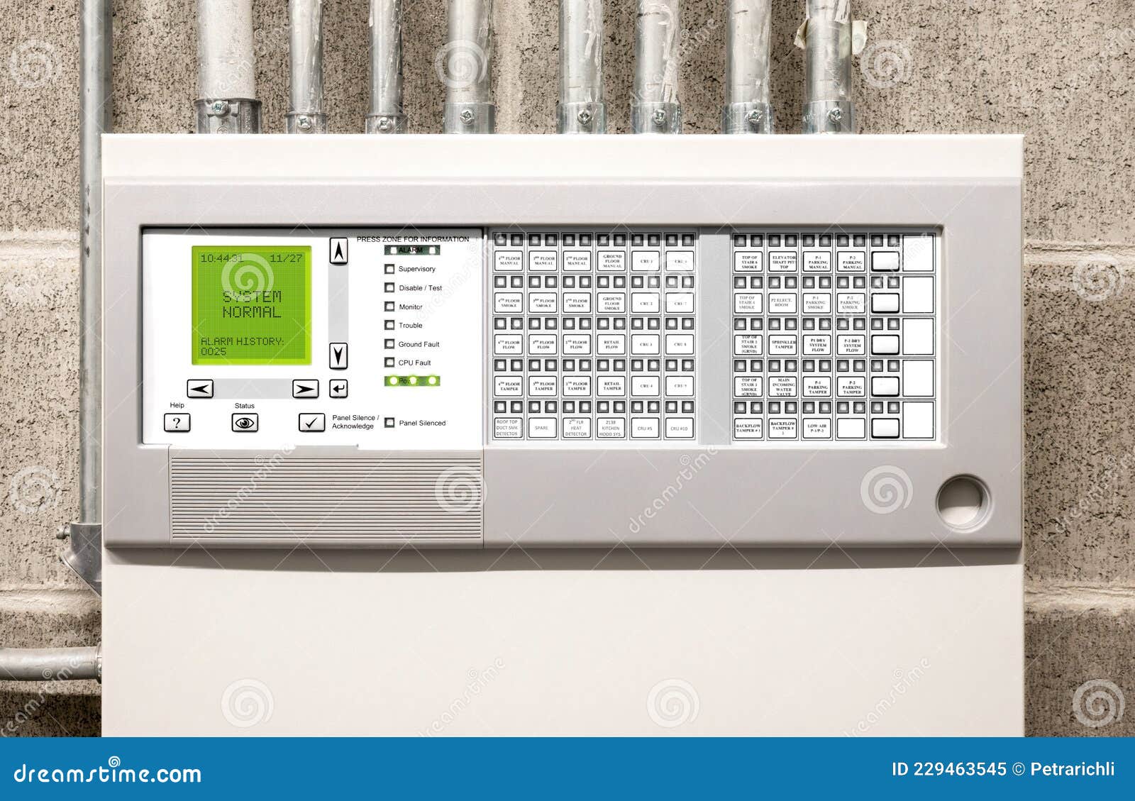Control Panel of Single-stage Fire Alarm System Stock Image - Image of ...