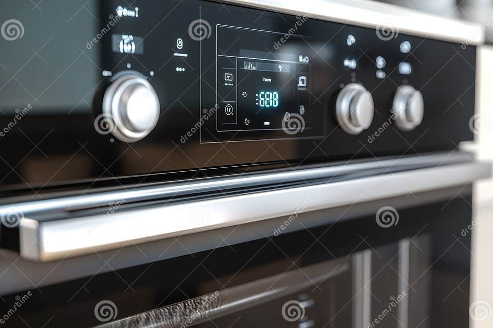 Modern Oven Control Panel with Digital Display and Buttons for Cooking ...