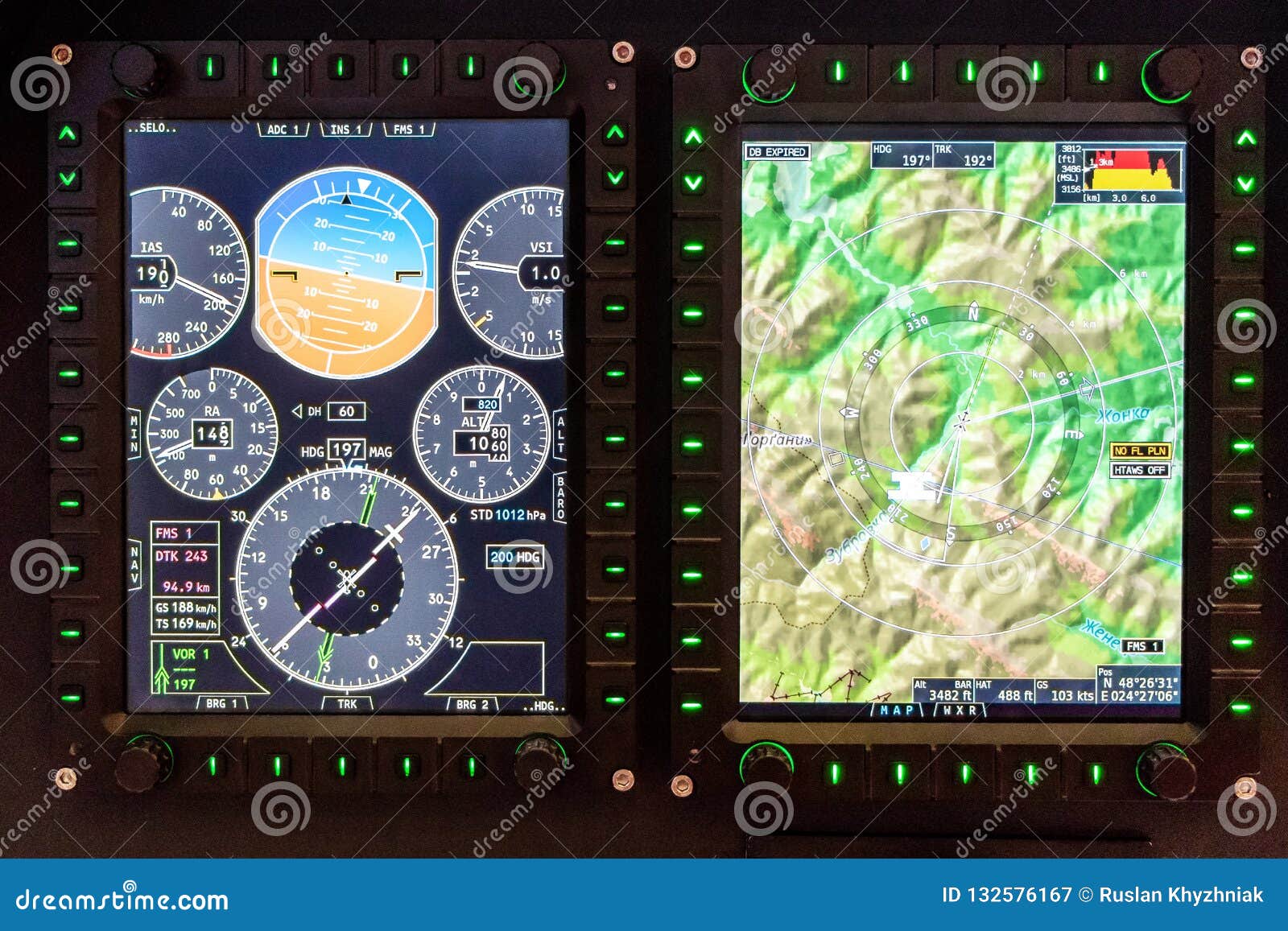 Control Panel of a Small Private Jet Stock Image - Image of machine ...