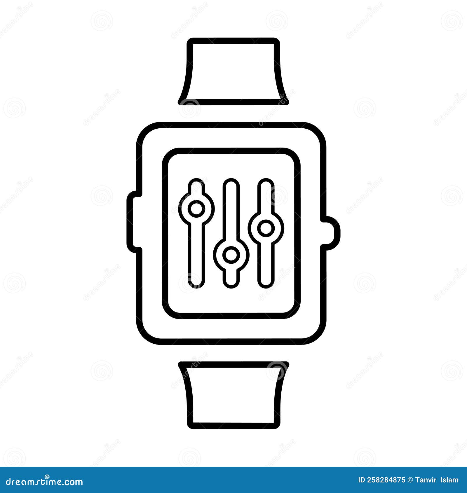 Control Panel Smart Watch Icon Stock Vector - Illustration of panel ...