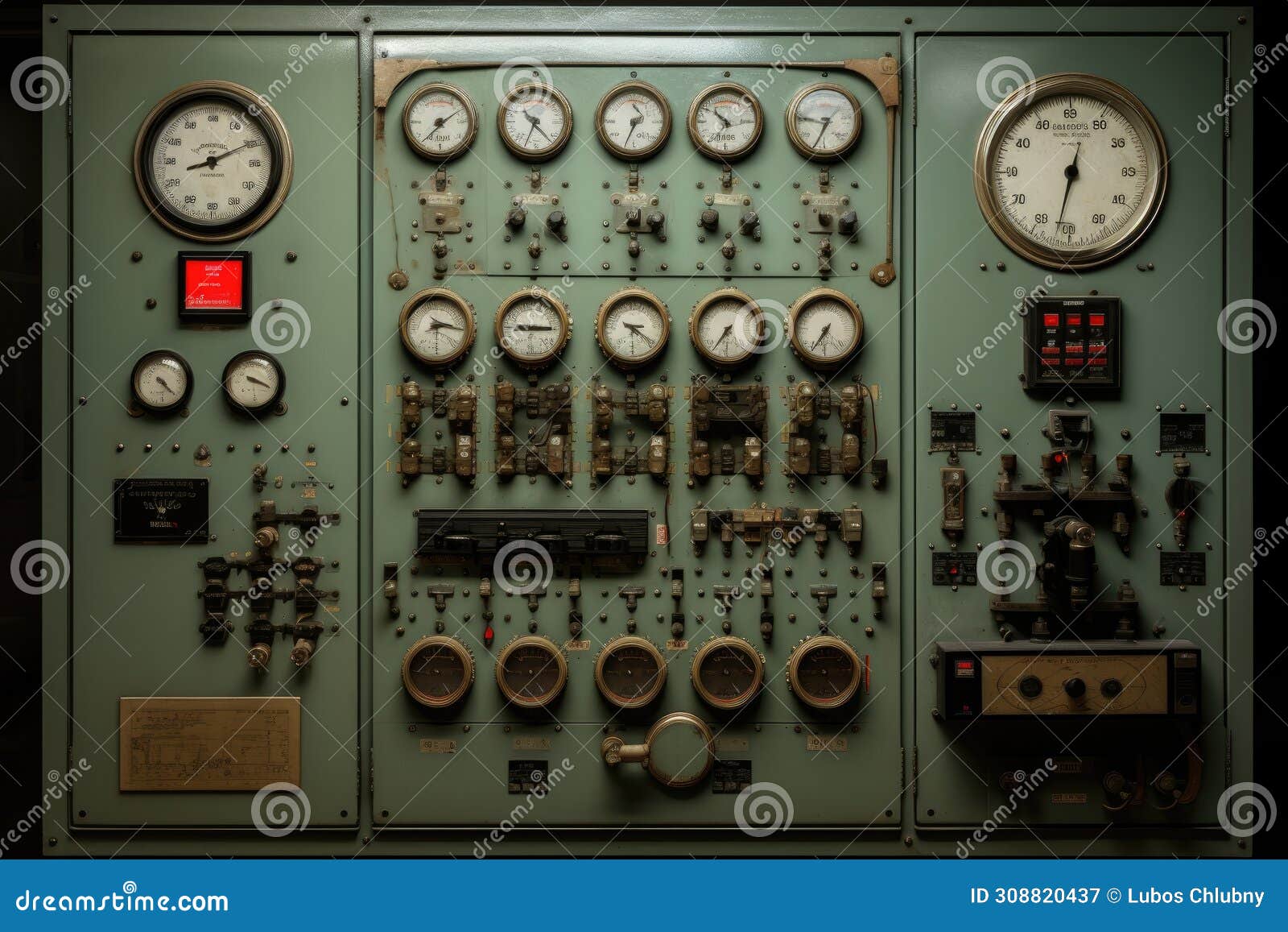 Control Panel with Static Energy Meters and Circuit-breakers Stock ...