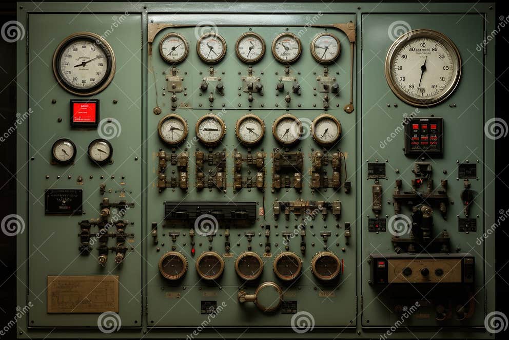 Control Panel with Static Energy Meters and Circuit-breakers Stock ...