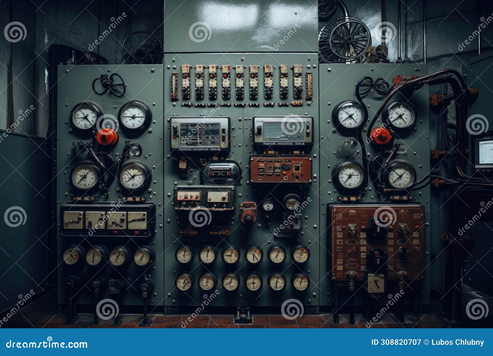 Control Panel with Static Energy Meters and Circuit-breakers Stock ...
