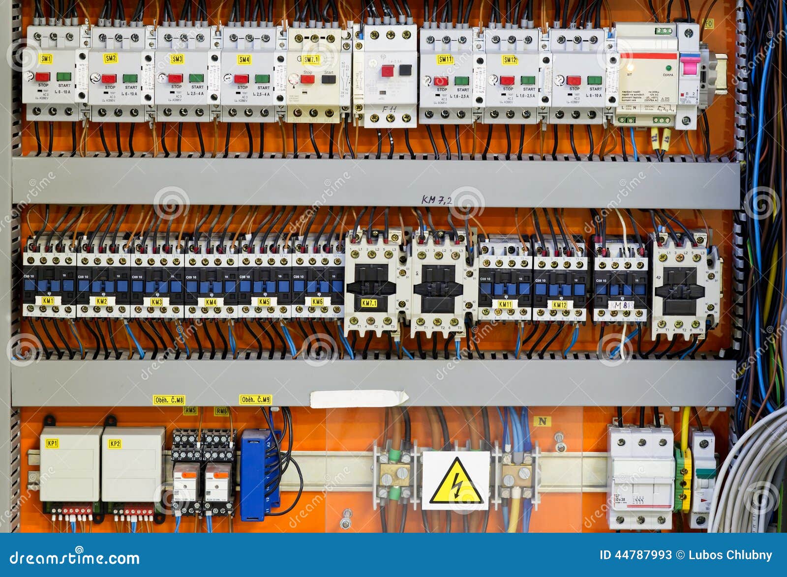 Control Panel With Static Energy Meters And Circuit-breakers Royalty ...