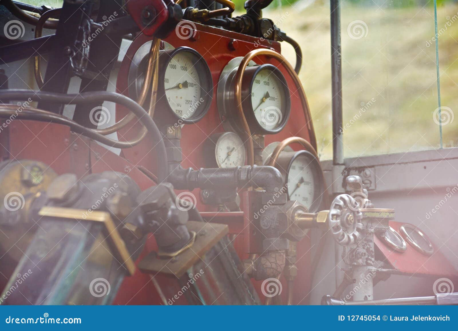Control Panel of a Steam Train in Tierra Del Fuego Stock Photo - Image ...