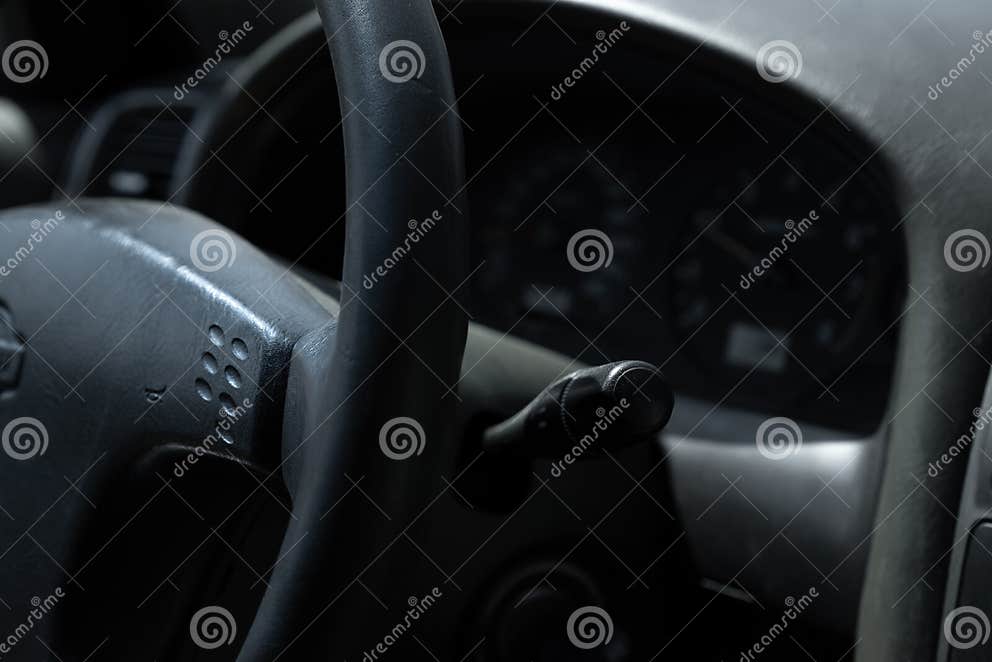 Control Panel and Steering Wheel of a Car Stock Photo - Image of panel ...