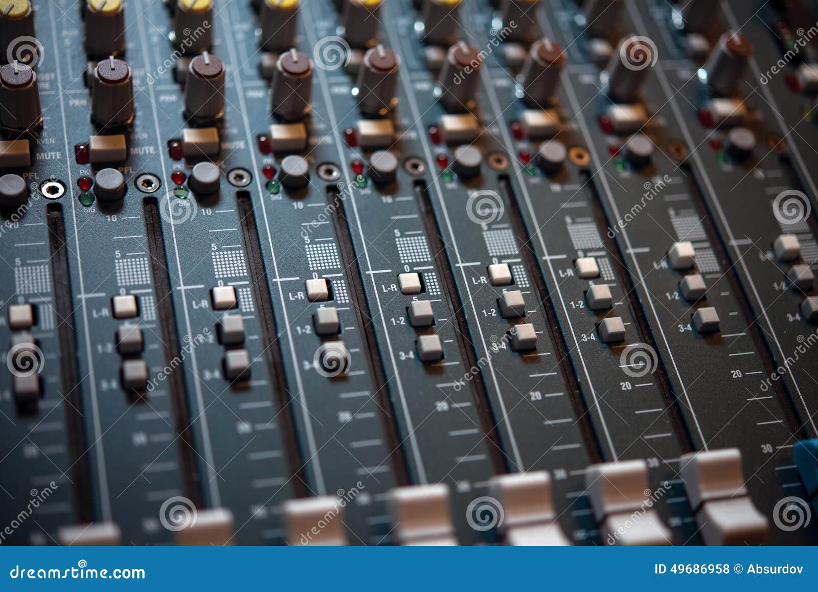 The Control Panel in the Studio Stock Photo - Image of microphone ...