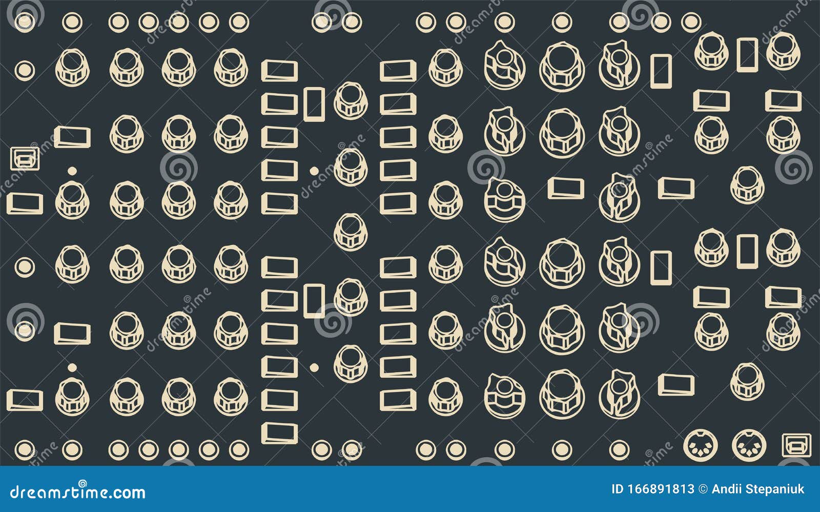 Control Panel Control Panel with a Large Number Controls Stock Vector ...