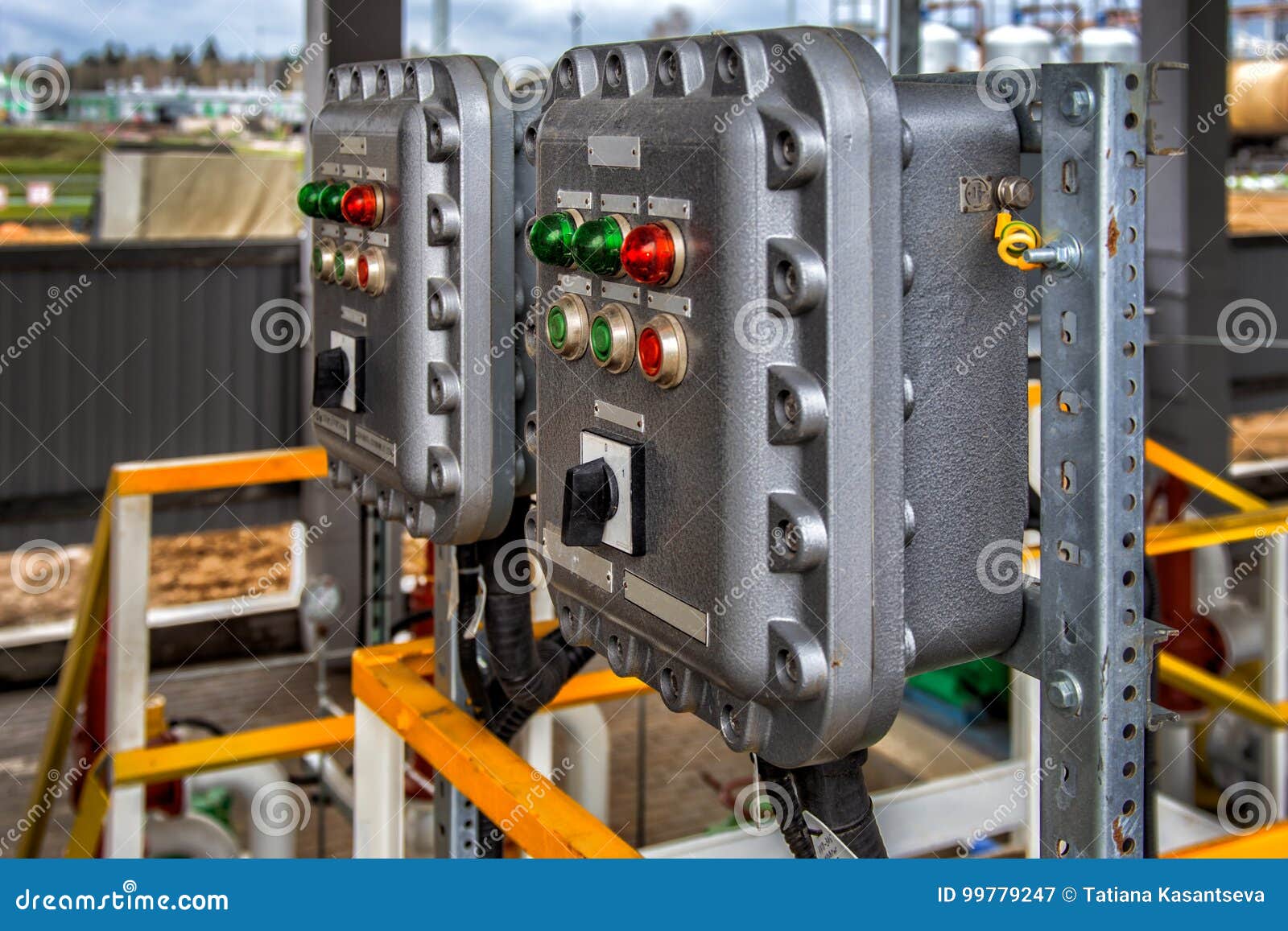 Control Panel with Switches and Lamps Stock Image - Image of component ...