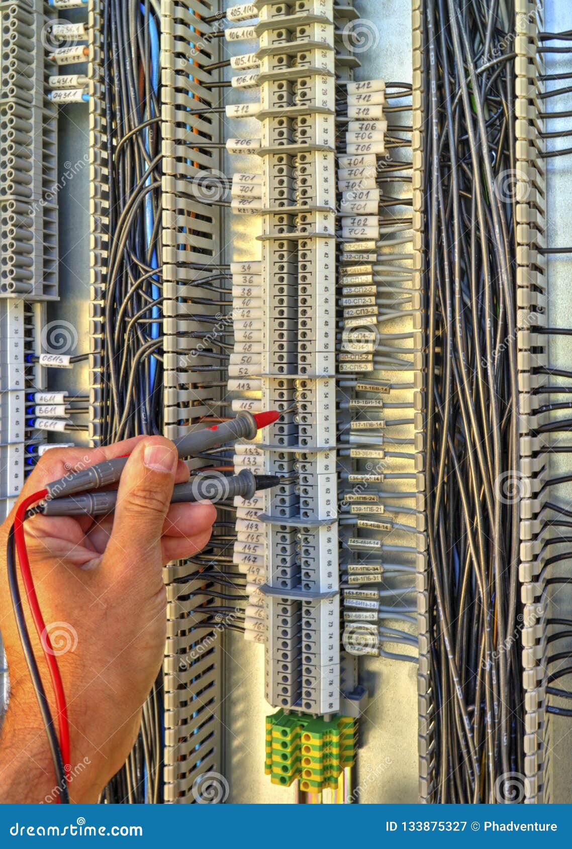 Control Panel with Terminals and Wires Stock Image - Image of ...