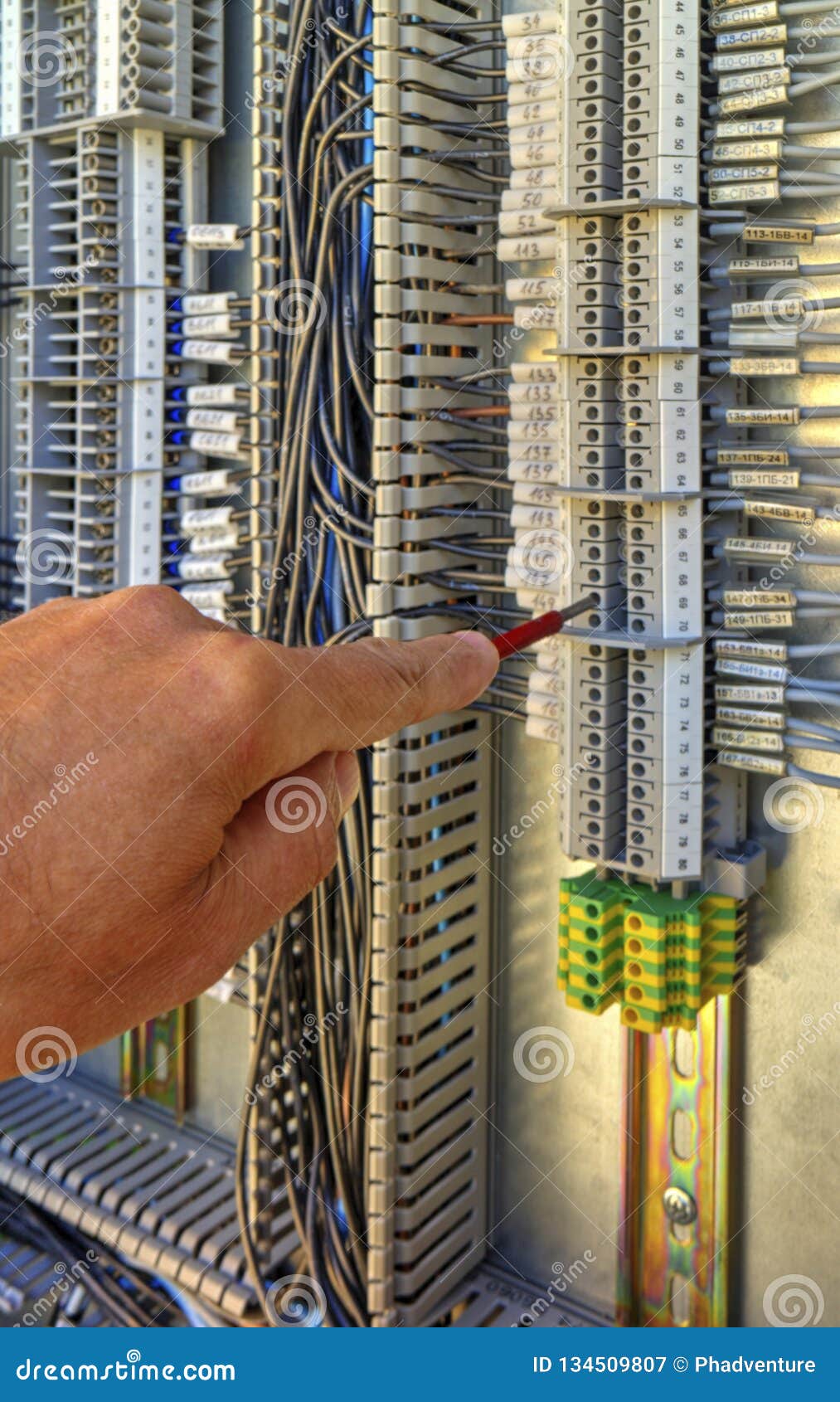 Control Panel with Terminals and Wires Stock Image - Image of connector ...